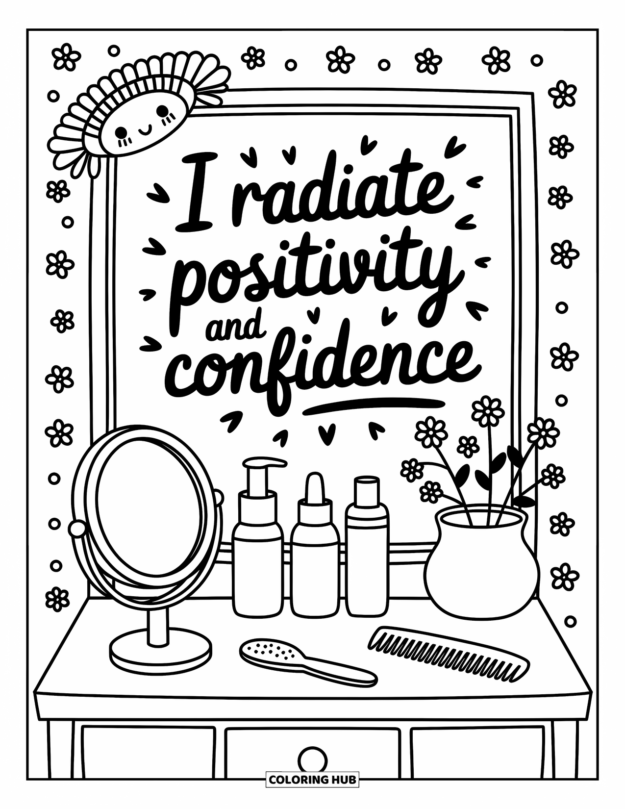115+ Affirmation Coloring Pages for Kids & Adults (Free Printable PDFs)