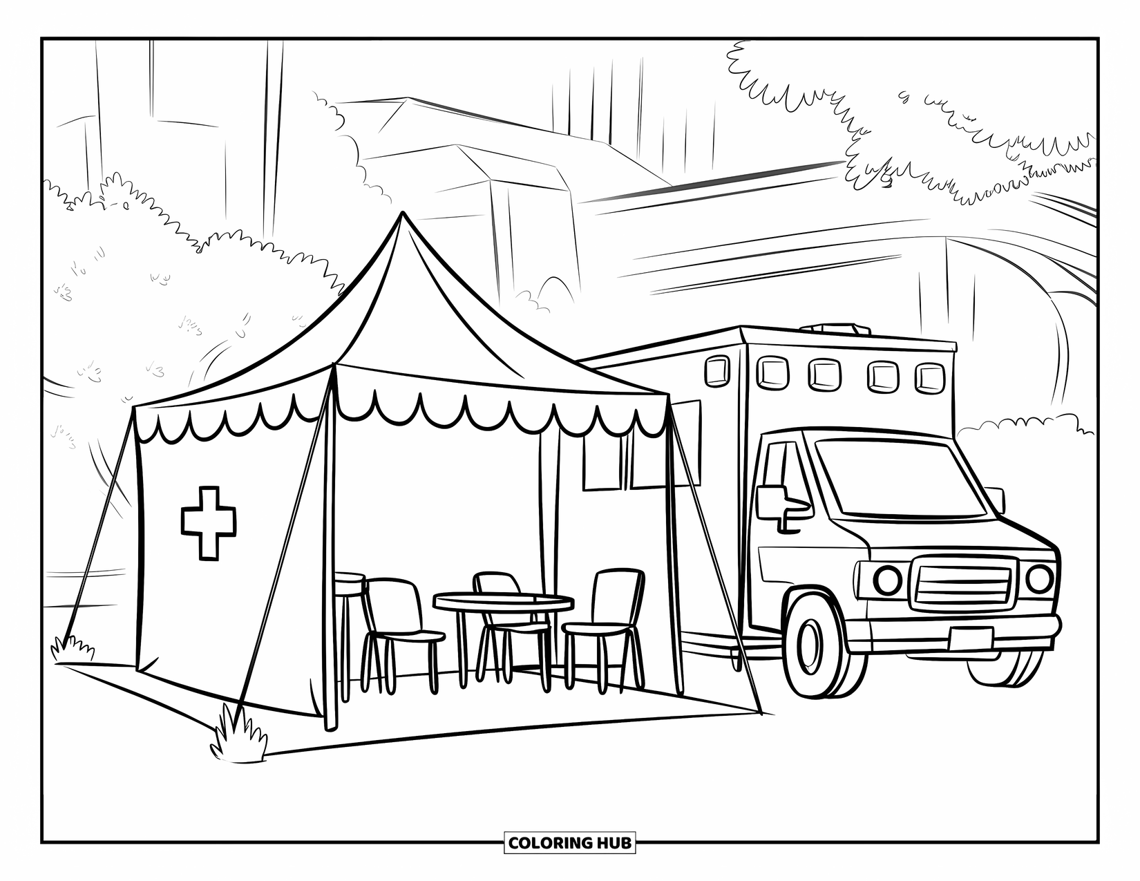 70+ Ambulance Coloring Pages for Kids & Adults (Free Printable PDFs)
