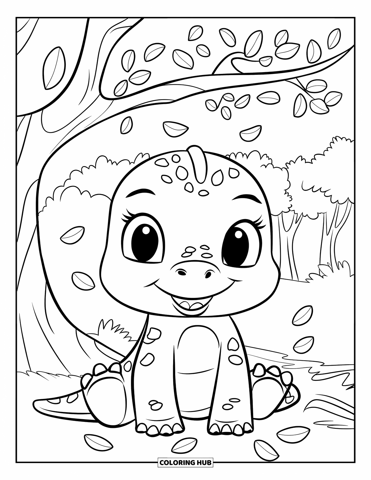80+ Baby Dinosaur Coloring Pages for Kids & Adults (Free Printable PDFs)