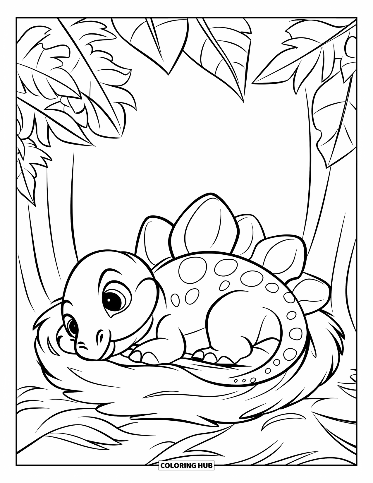 80+ Baby Dinosaur Coloring Pages for Kids & Adults (Free Printable PDFs)