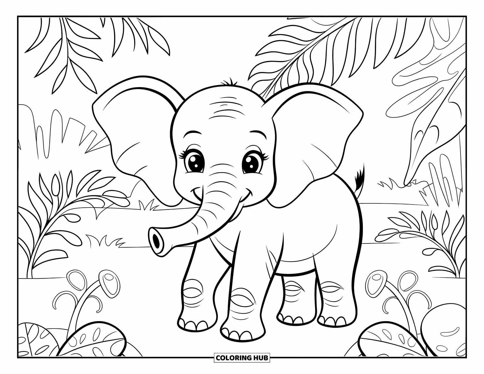 90+ Baby Elephant Coloring Pages for Kids & Adults (Free Printable PDFs)