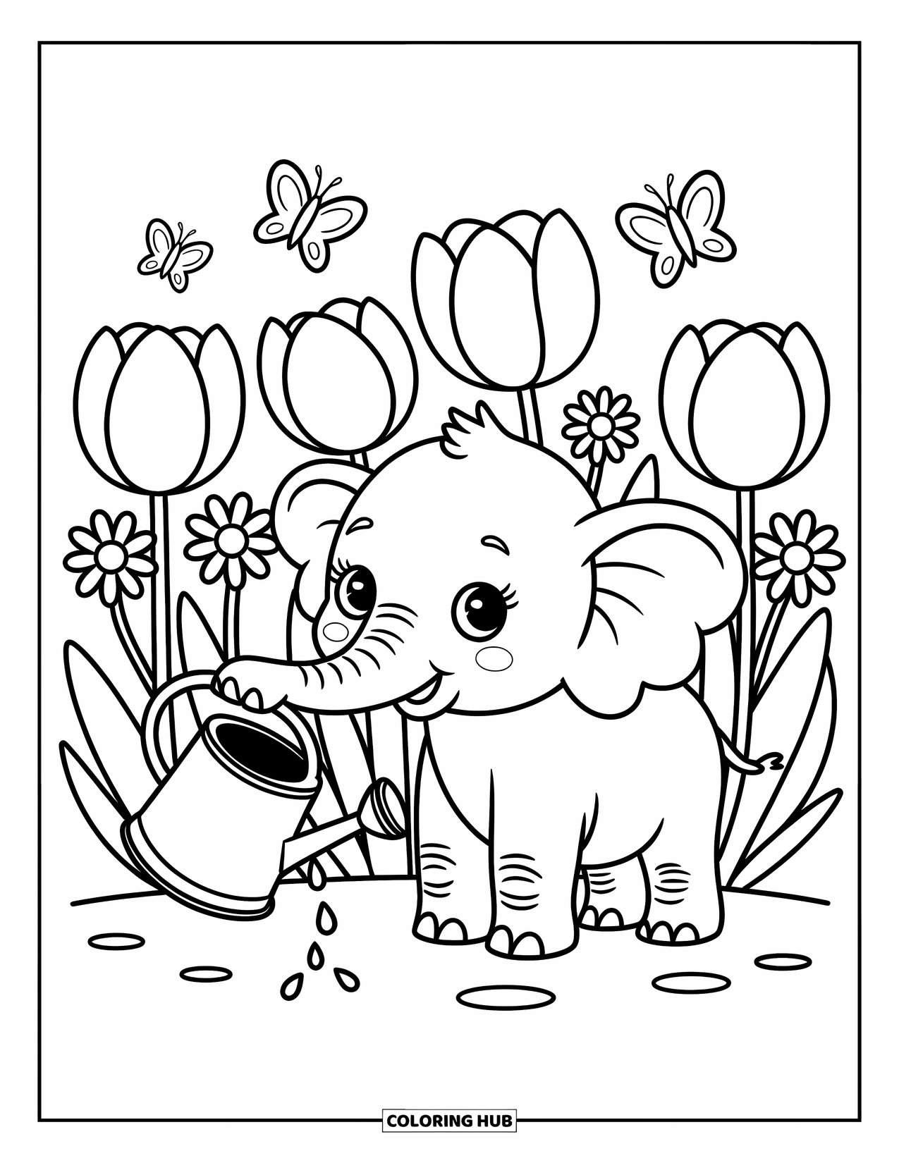 90+ Baby Elephant Coloring Pages for Kids & Adults (Free Printable PDFs)