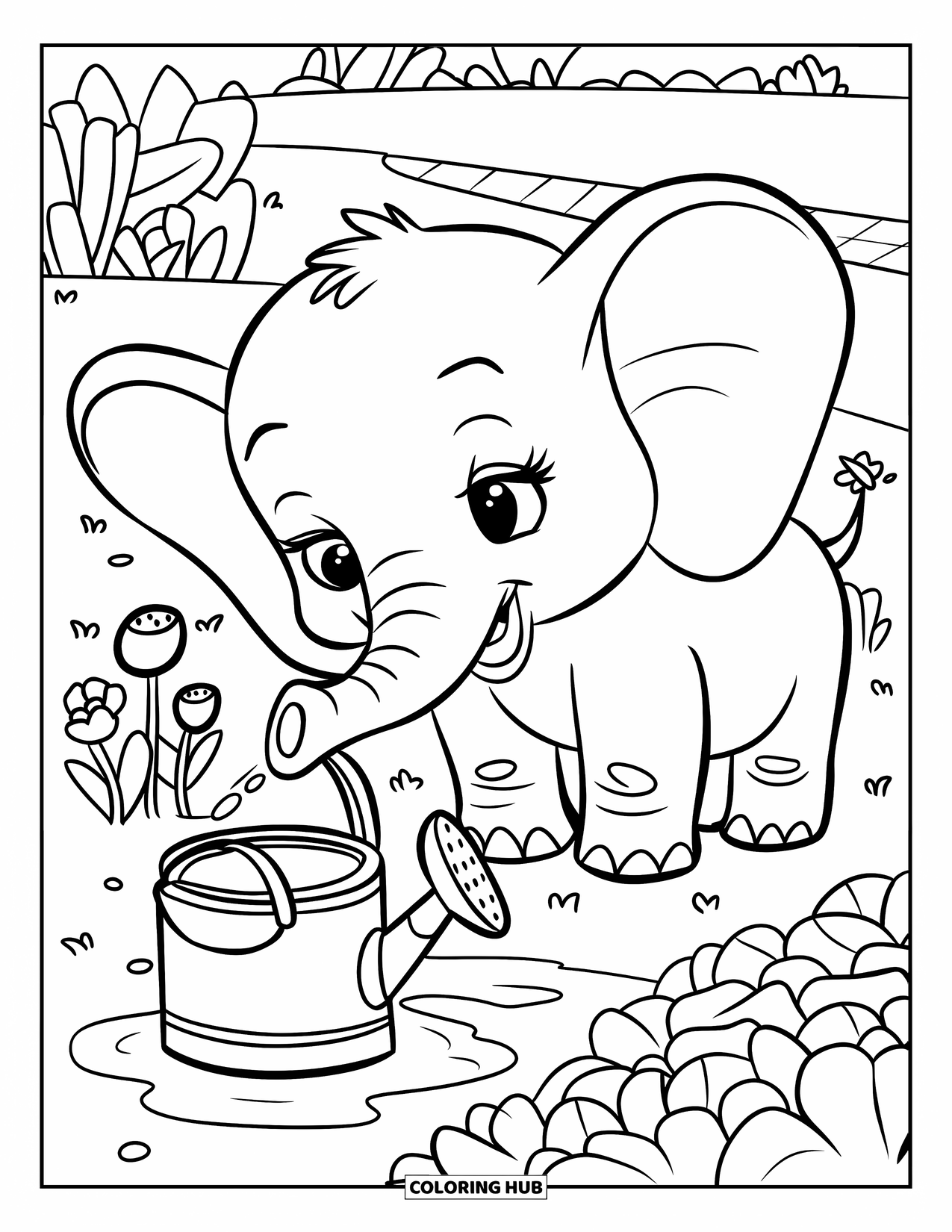 90+ Baby Elephant Coloring Pages for Kids & Adults (Free Printable PDFs)