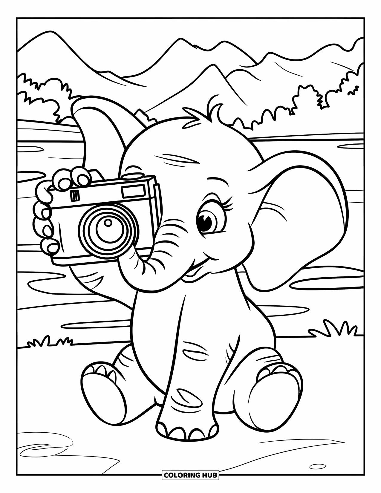 90+ Baby Elephant Coloring Pages for Kids & Adults (Free Printable PDFs)