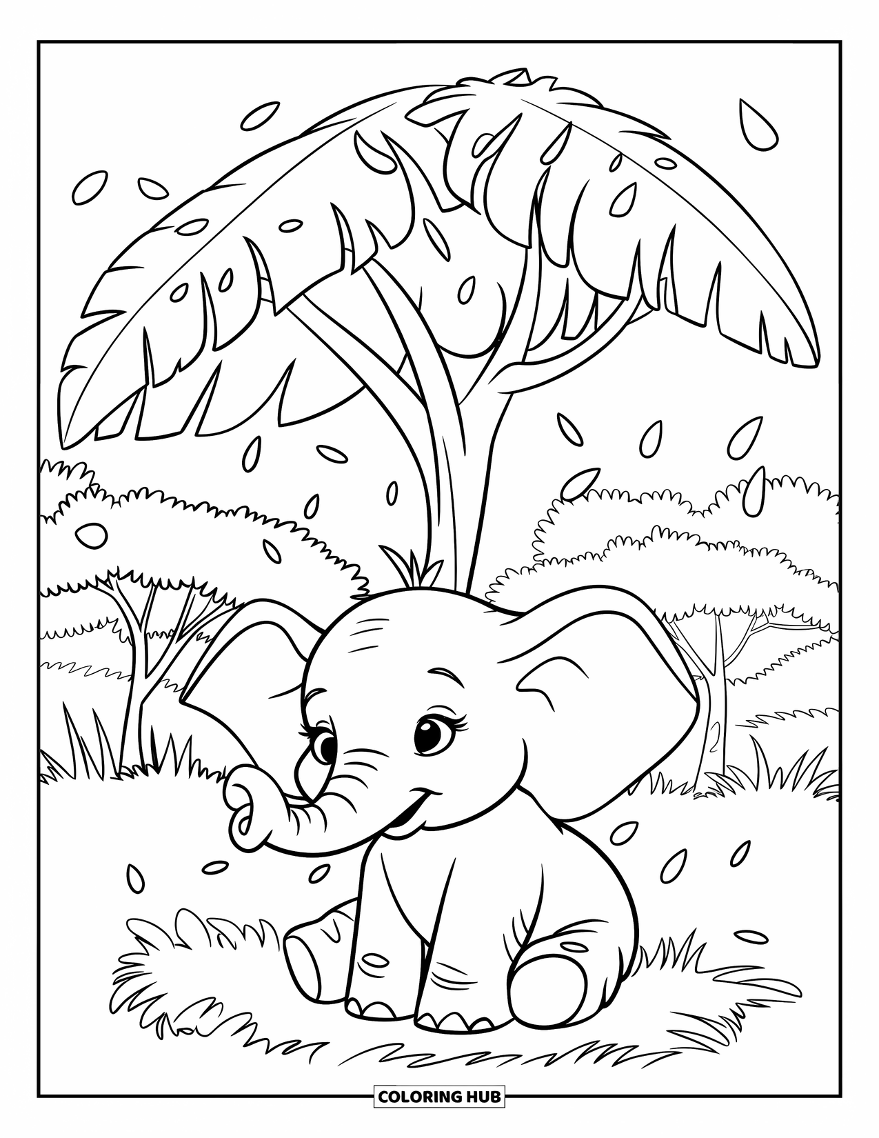 90+ Baby Elephant Coloring Pages for Kids & Adults (Free Printable PDFs)