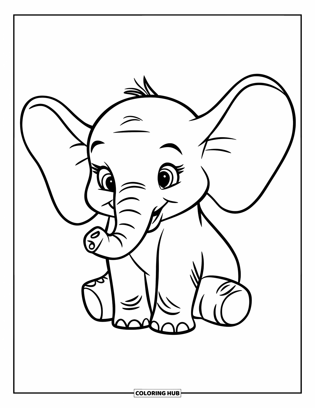 90+ Baby Elephant Coloring Pages for Kids & Adults (Free Printable PDFs)