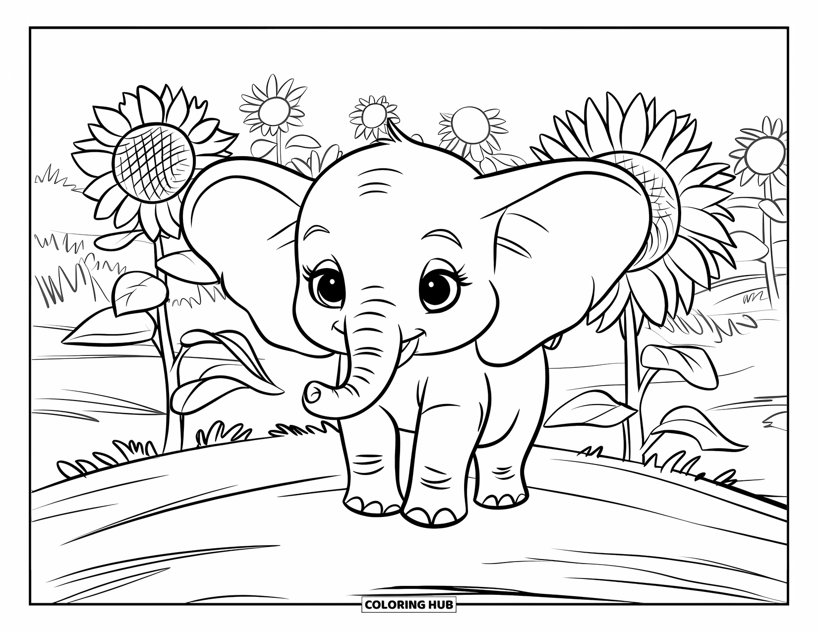 90+ Baby Elephant Coloring Pages for Kids & Adults (Free Printable PDFs)