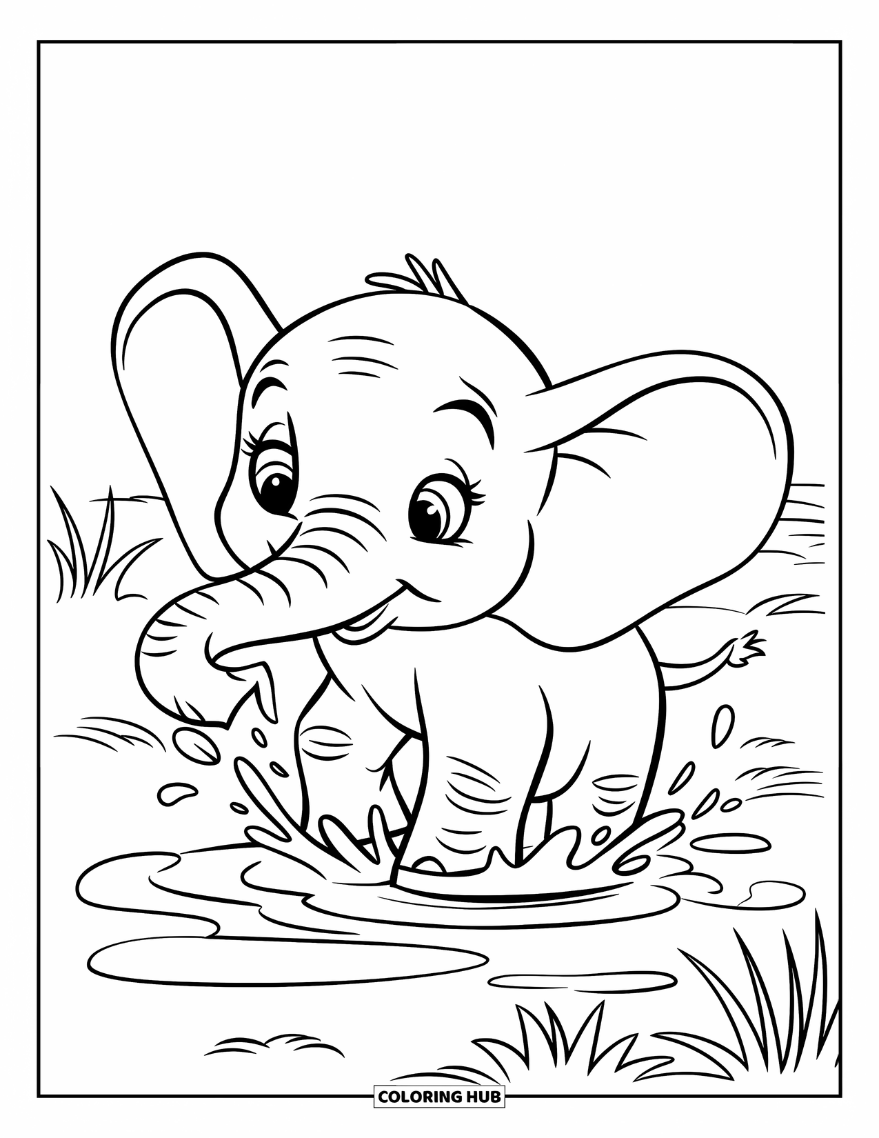 90+ Baby Elephant Coloring Pages for Kids & Adults (Free Printable PDFs)