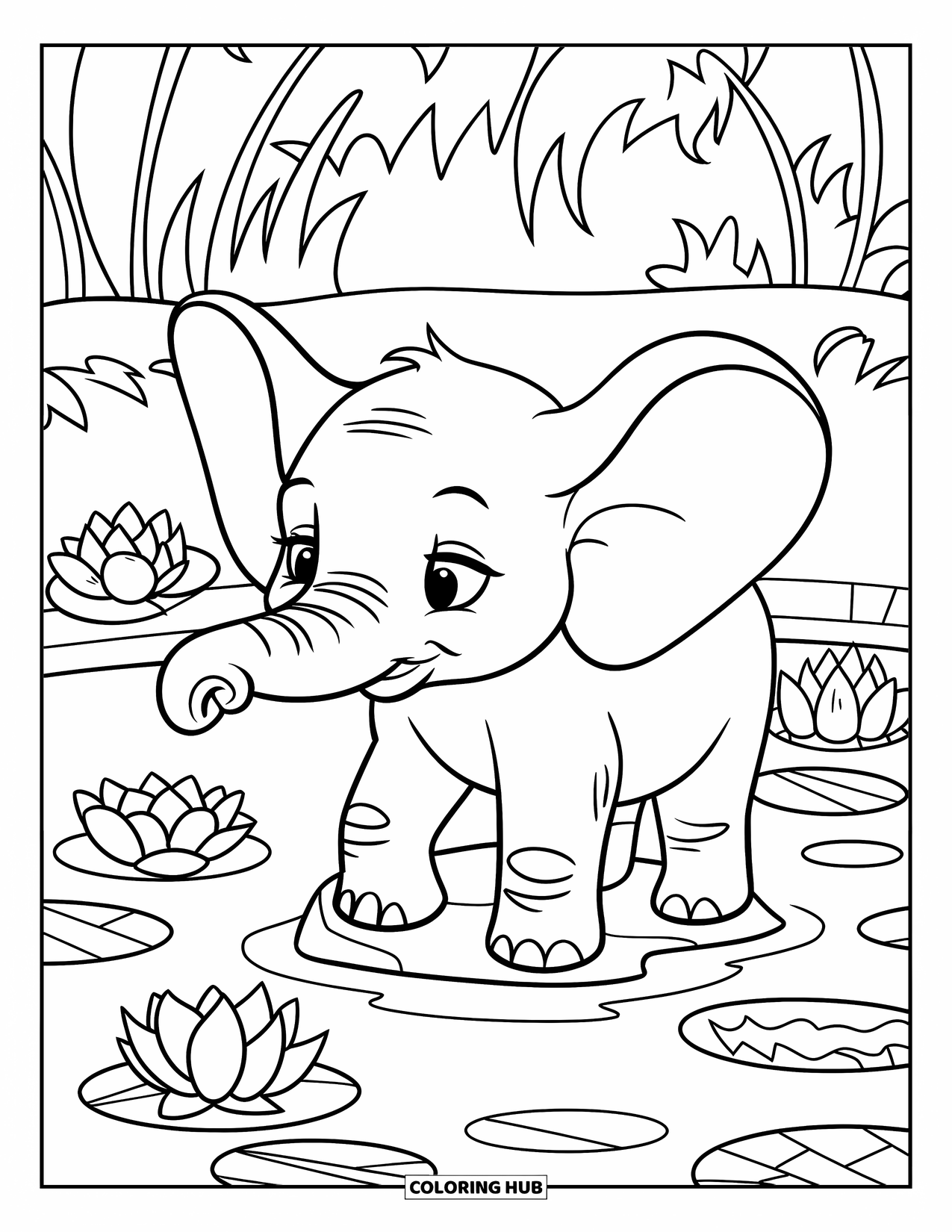 90+ Baby Elephant Coloring Pages for Kids & Adults (Free Printable PDFs)