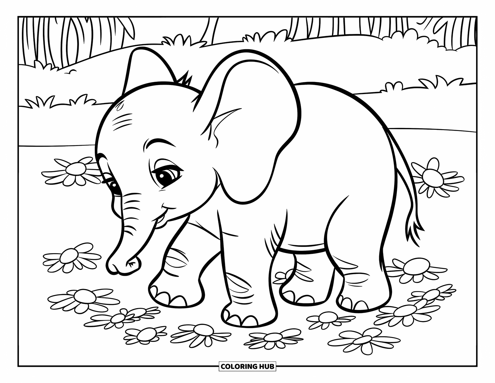 90+ Baby Elephant Coloring Pages for Kids & Adults (Free Printable PDFs)