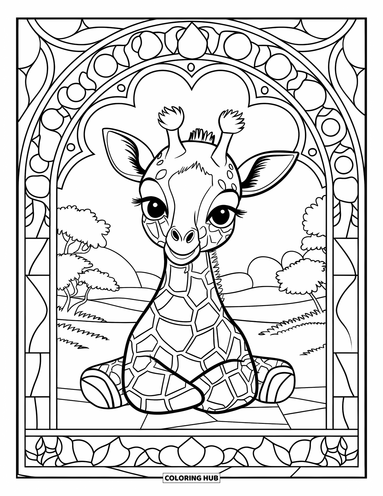 80+ Baby Giraffe Coloring Pages for Kids & Adults (Free Printable PDFs)