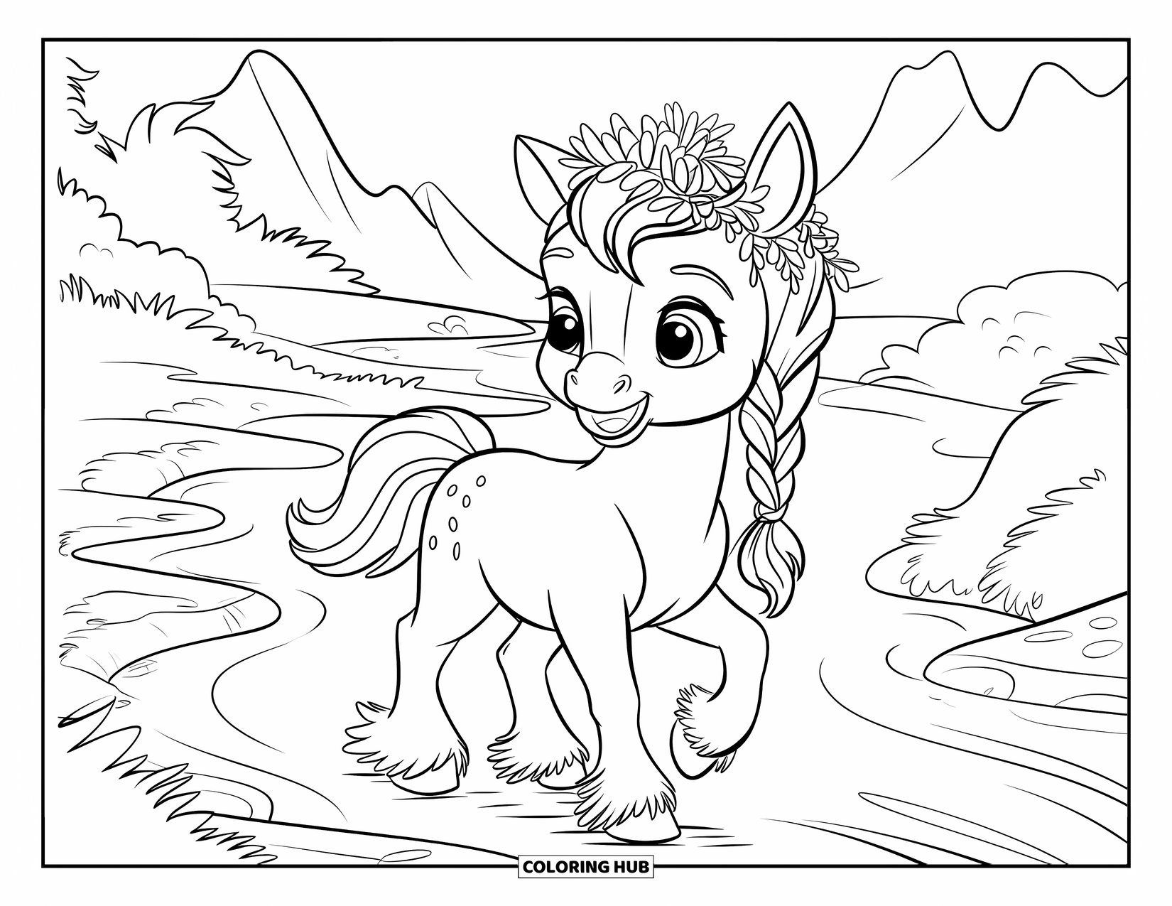 95+ Baby Horse Coloring Pages for Kids & Adults (Free Printable PDFs)