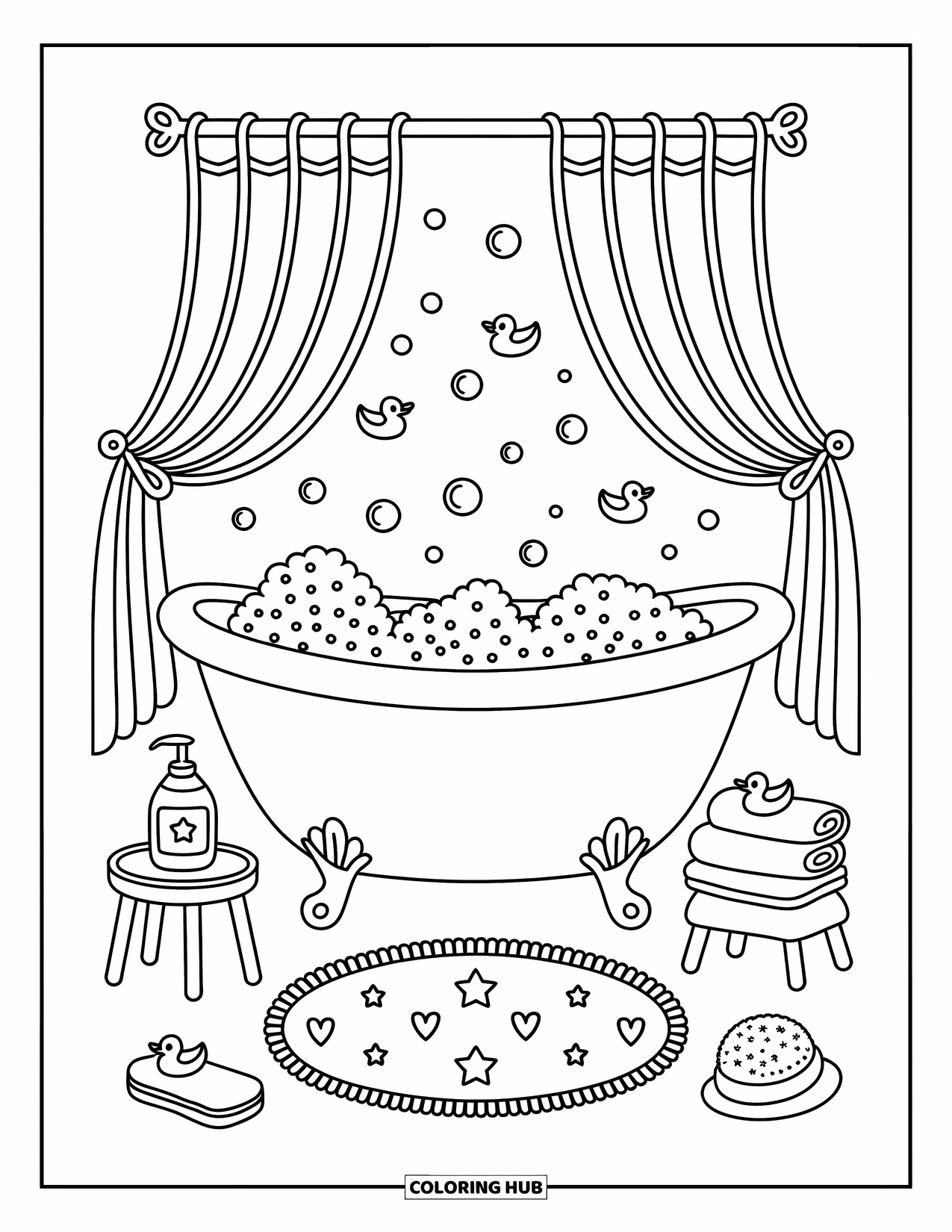 70+ Bathroom Coloring Pages for Kids & Adults (Free Printable PDFs)