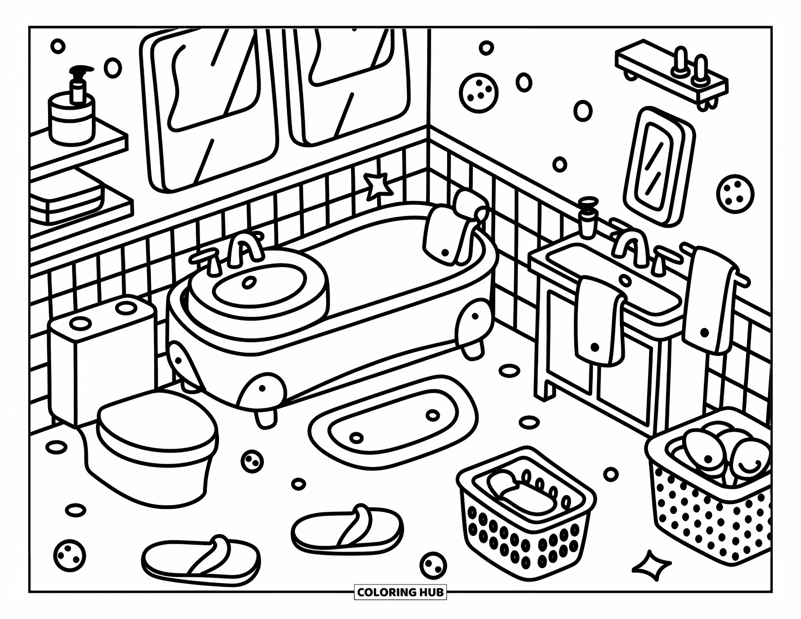 70+ Bathroom Coloring Pages for Kids & Adults (Free Printable PDFs)