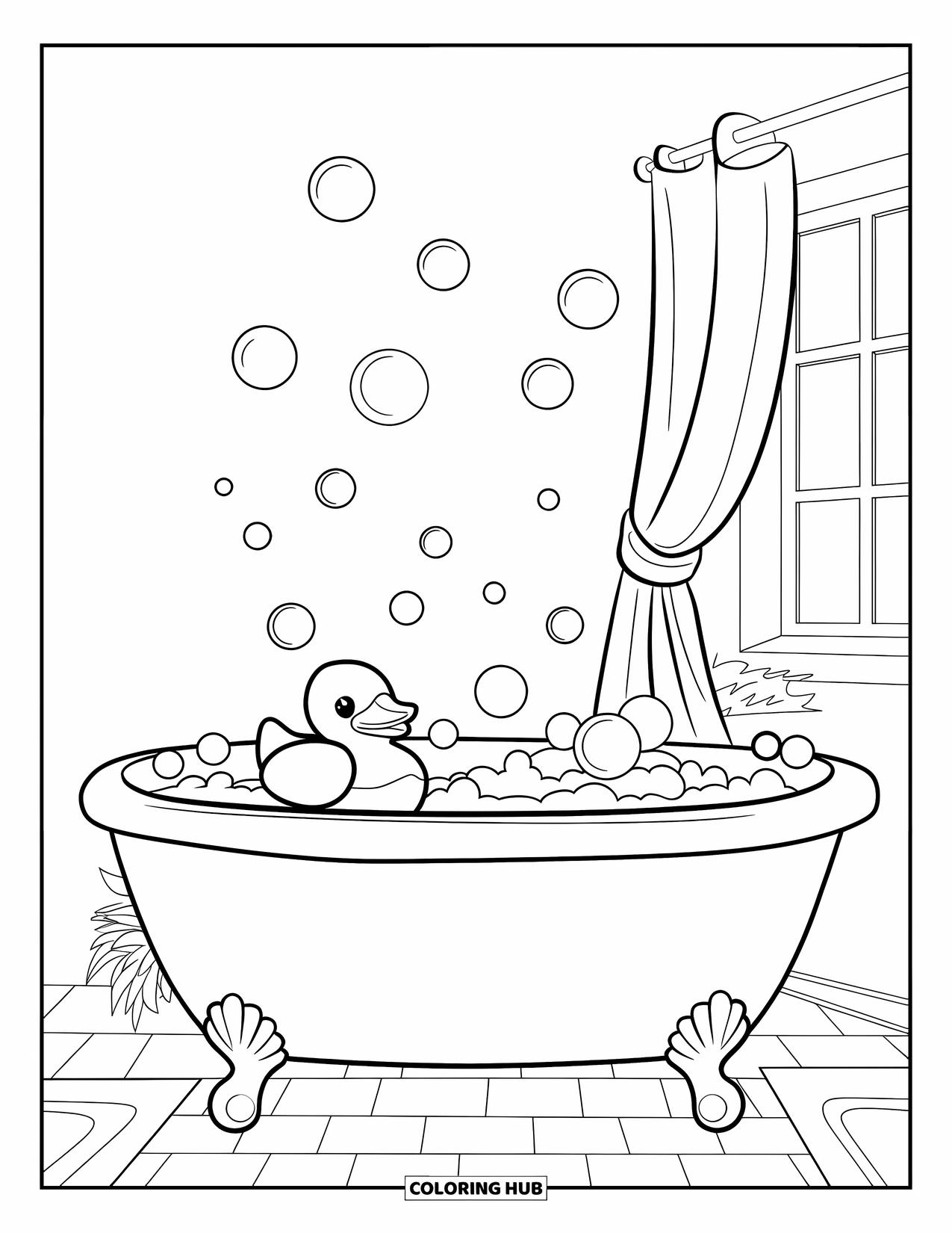 70+ Bathroom Coloring Pages for Kids & Adults (Free Printable PDFs)