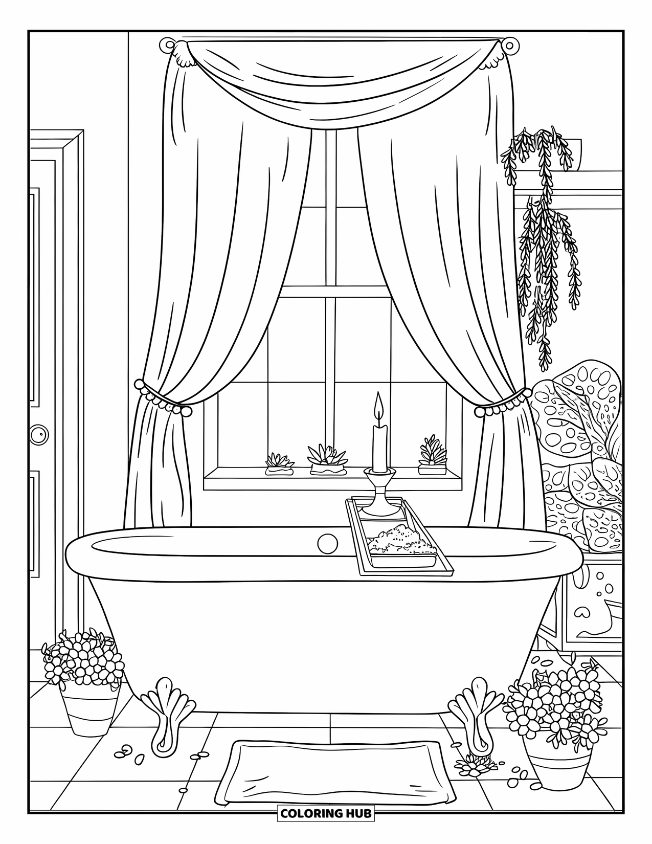 70+ Bathroom Coloring Pages for Kids & Adults (Free Printable PDFs)