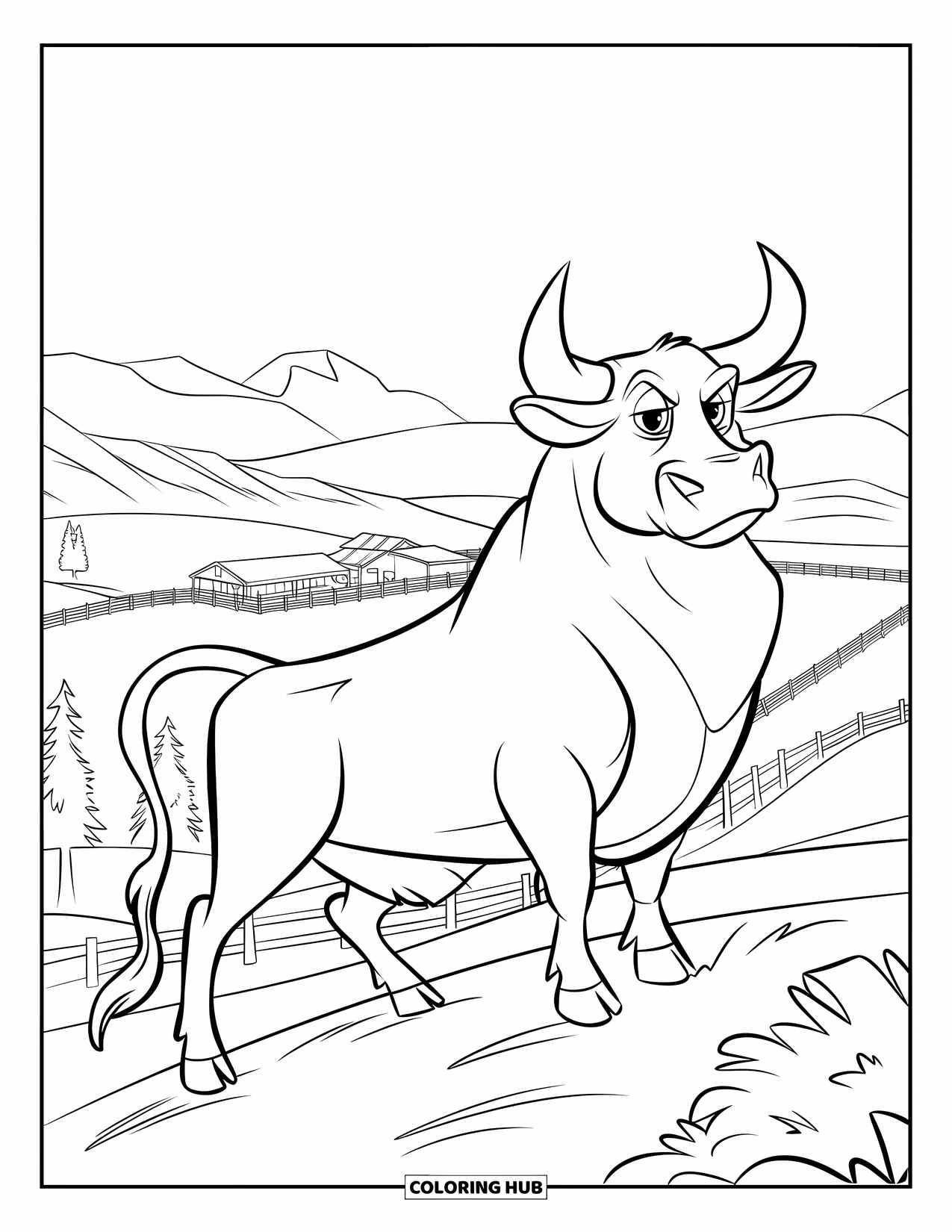 90+ Bull Coloring Pages for Kids & Adults (Free Printable PDFs)