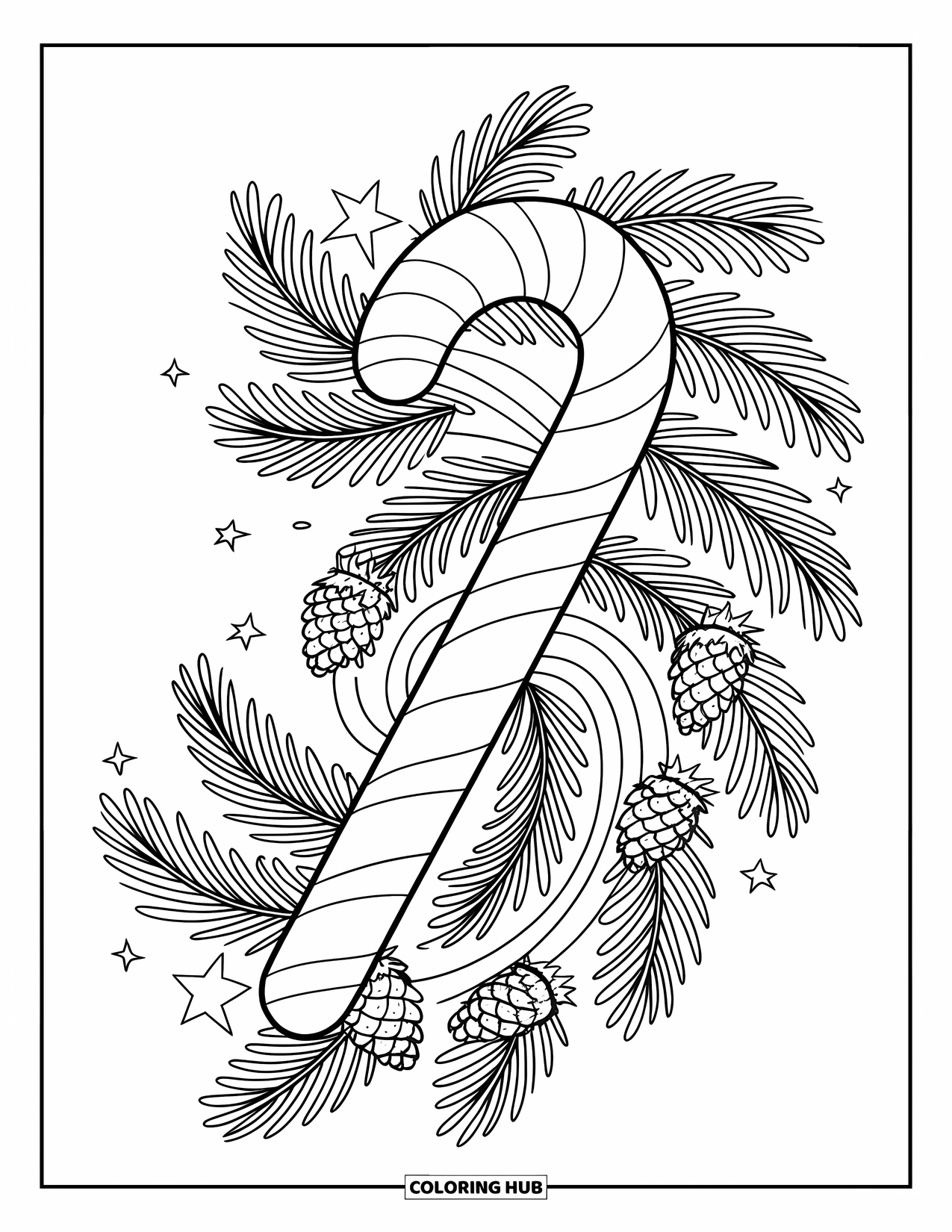 105+ Candy Cane Coloring Pages for Kids & Adults (Free Printable PDFs)