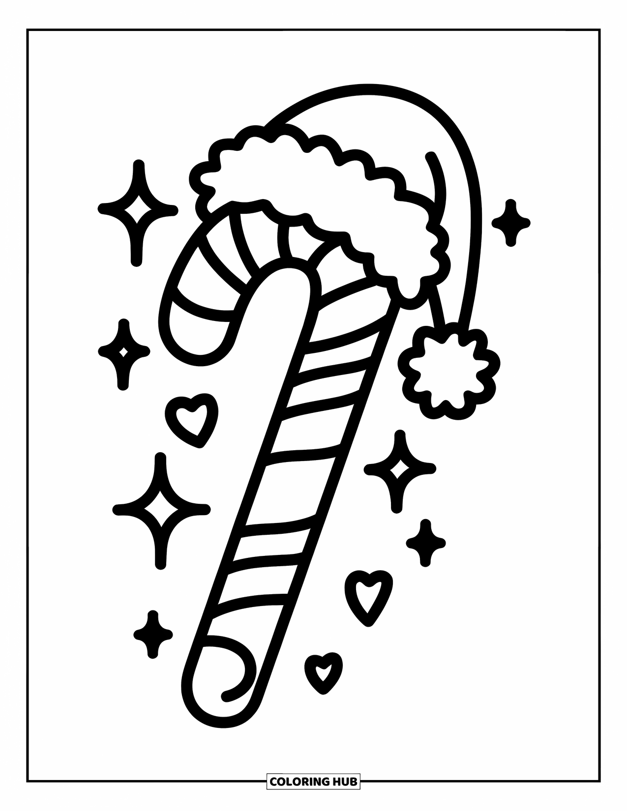 105+ Candy Cane Coloring Pages for Kids & Adults (Free Printable PDFs)