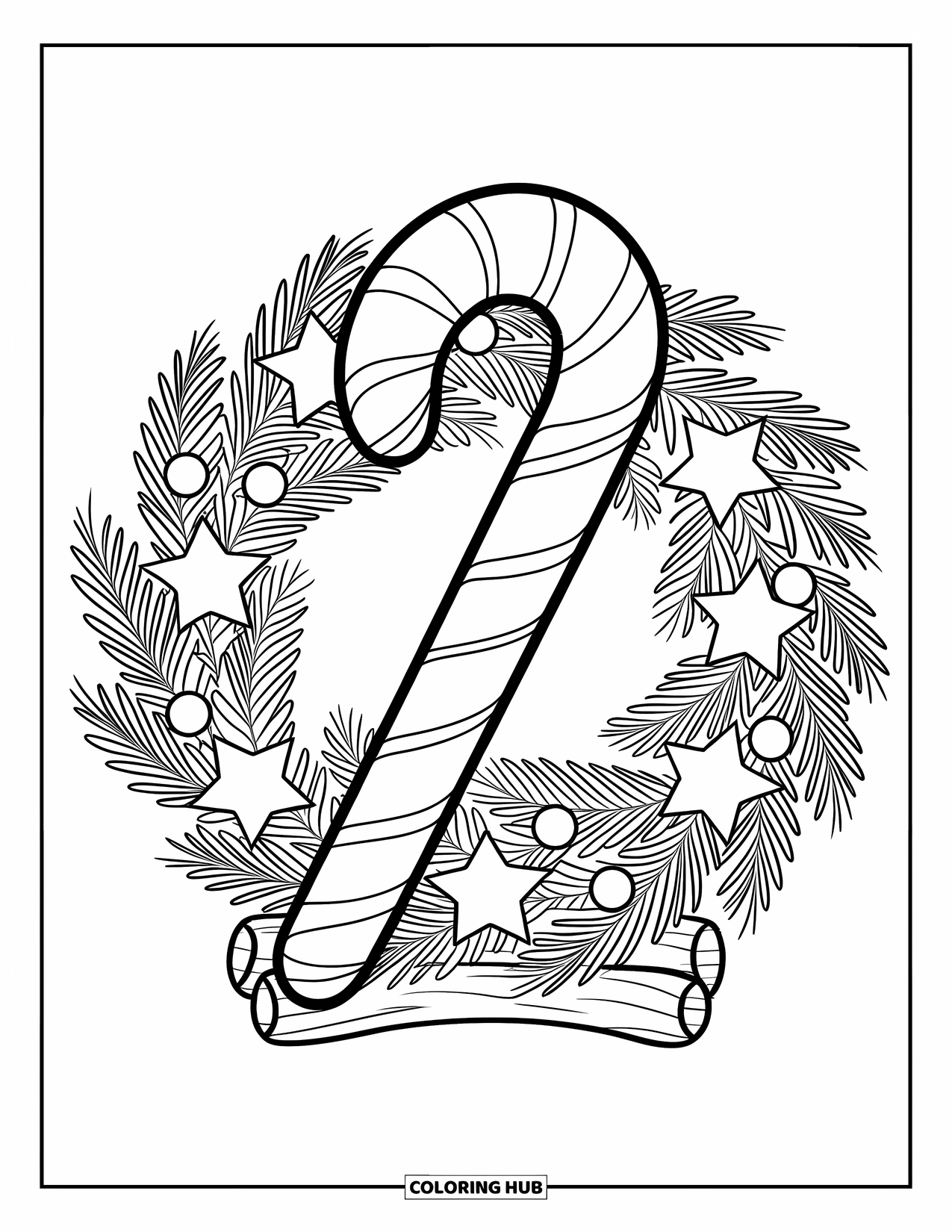 105+ Candy Cane Coloring Pages for Kids & Adults (Free Printable PDFs)