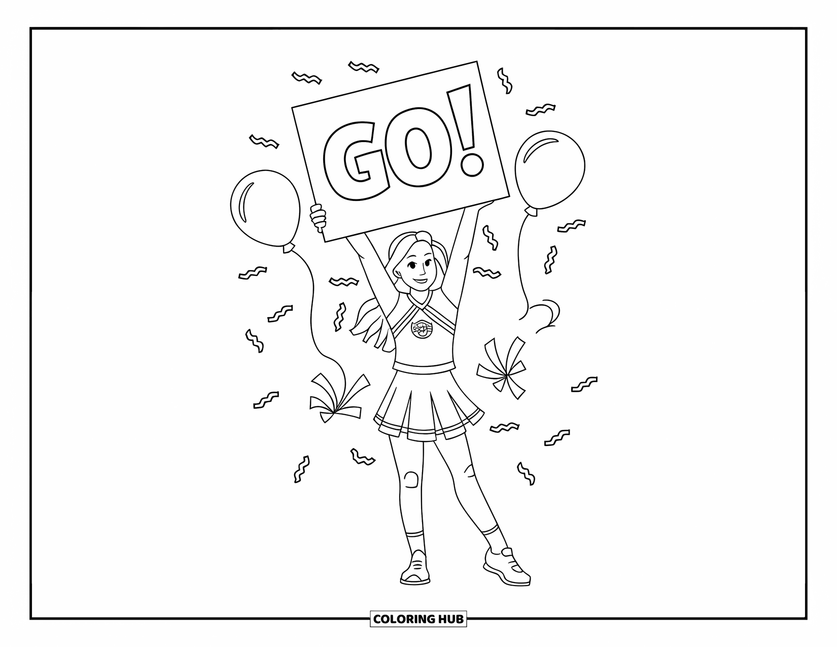 70+ Cheerleader Coloring Pages for Kids & Adults (Free Printable PDFs)