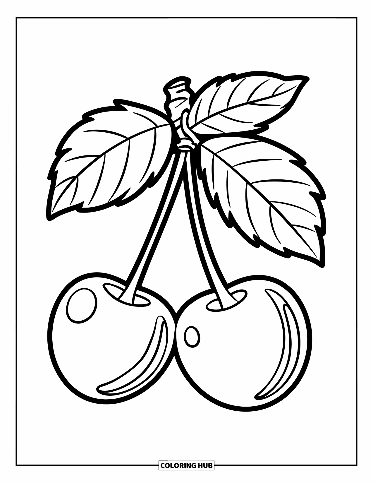 70+ Cherry Coloring Pages for Kids & Adults (Free Printable PDFs)