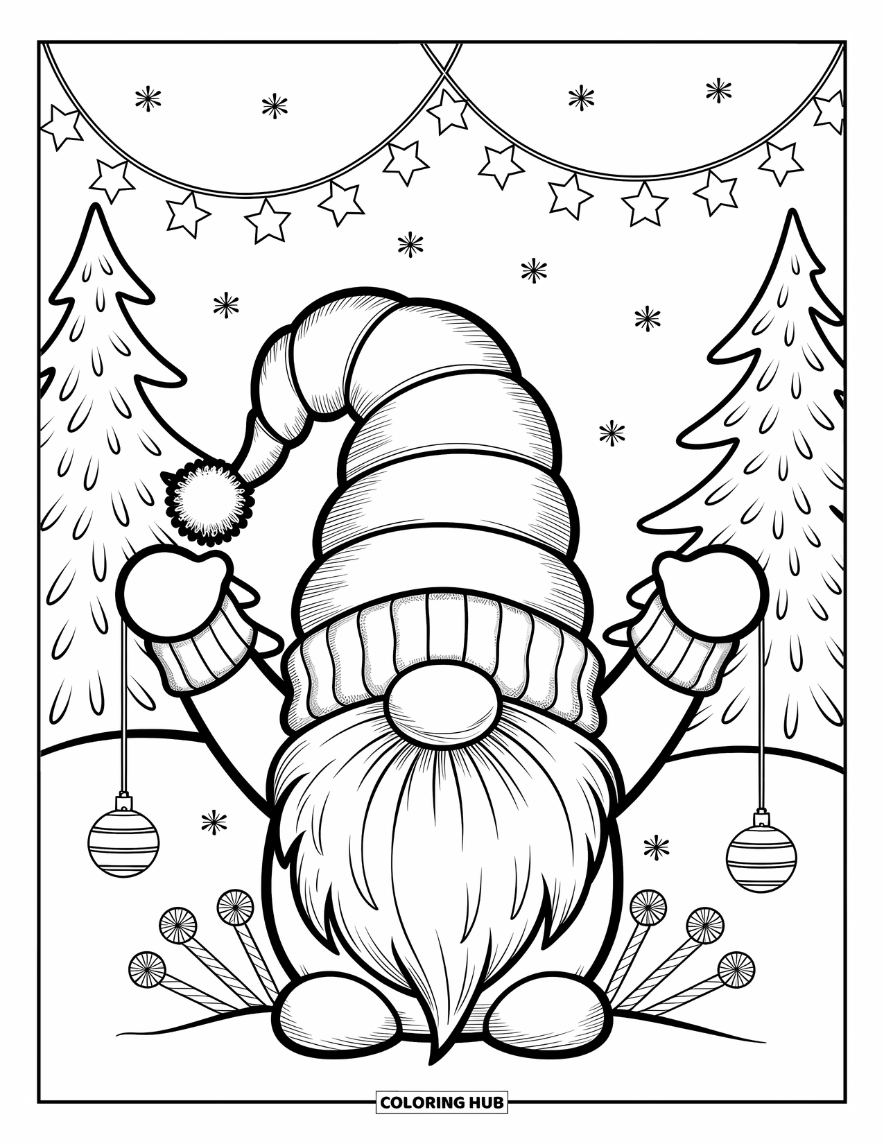 105+ Christmas Gnome Coloring Pages for Kids & Adults (Free Printable PDFs)