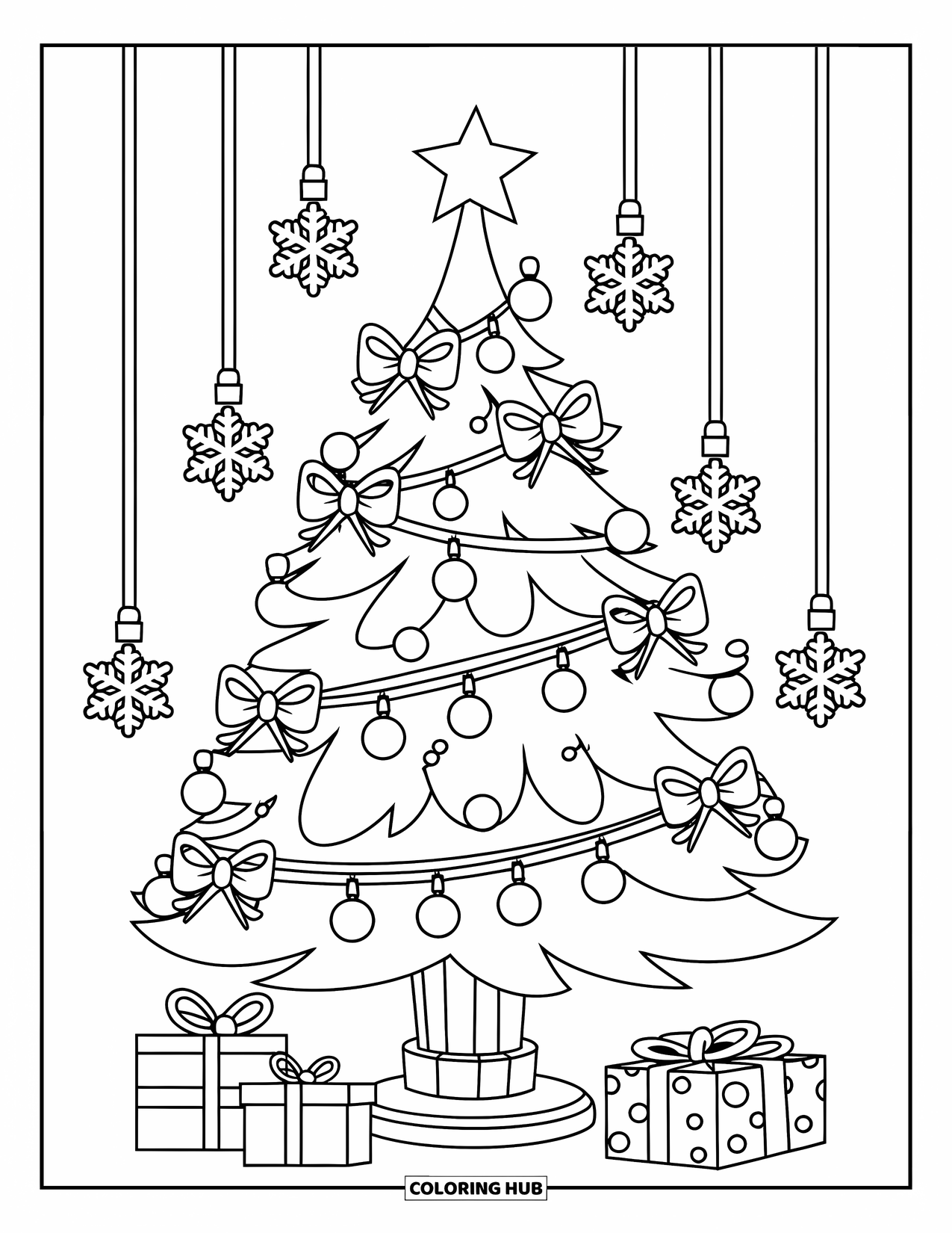 115+ Christmas Tree Coloring Pages for Kids & Adults (Free Printable PDFs)