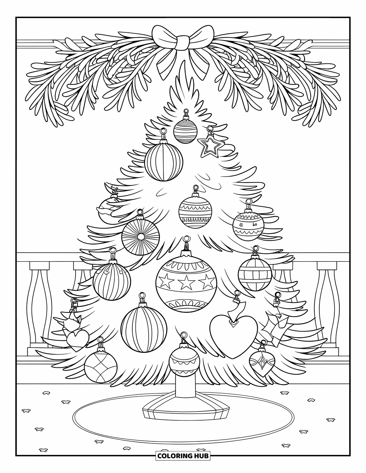 115+ Christmas Tree Coloring Pages for Kids & Adults (Free Printable PDFs)