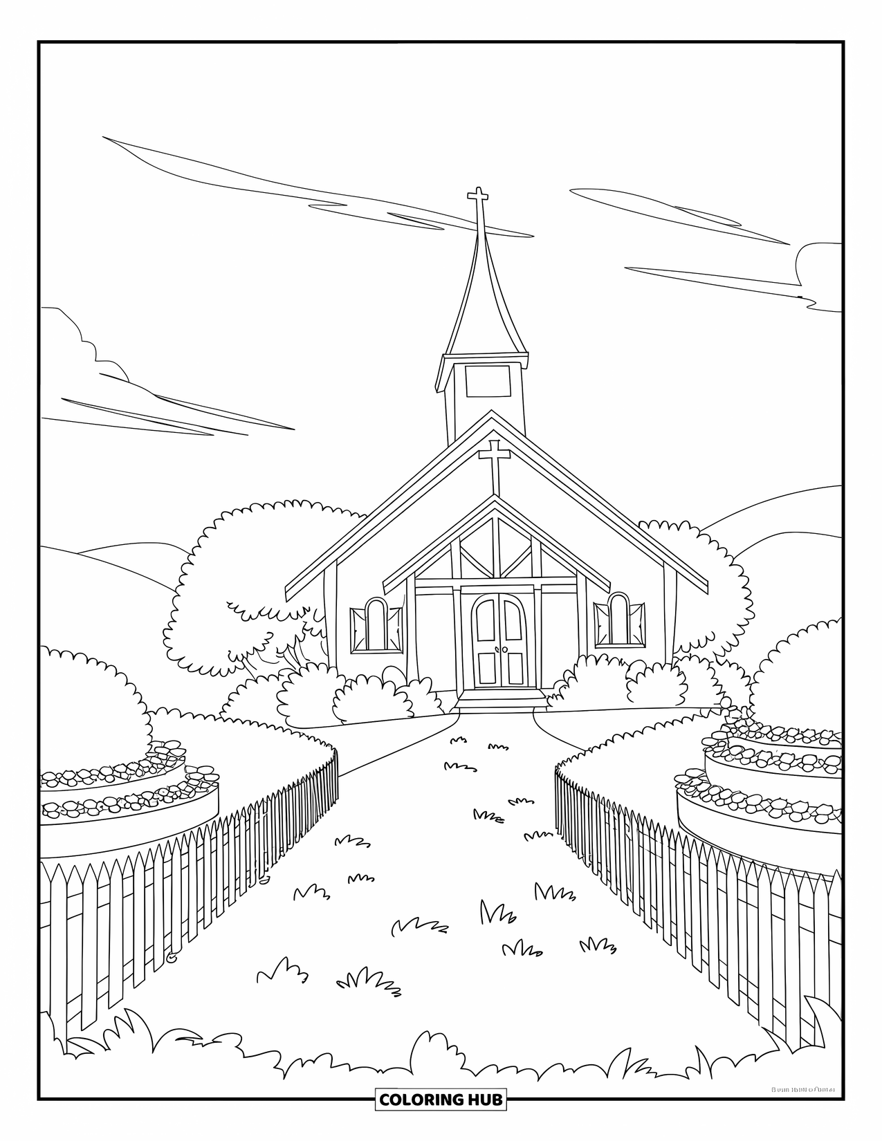 85+ Church Coloring Pages for Kids & Adults (Free Printable PDFs)