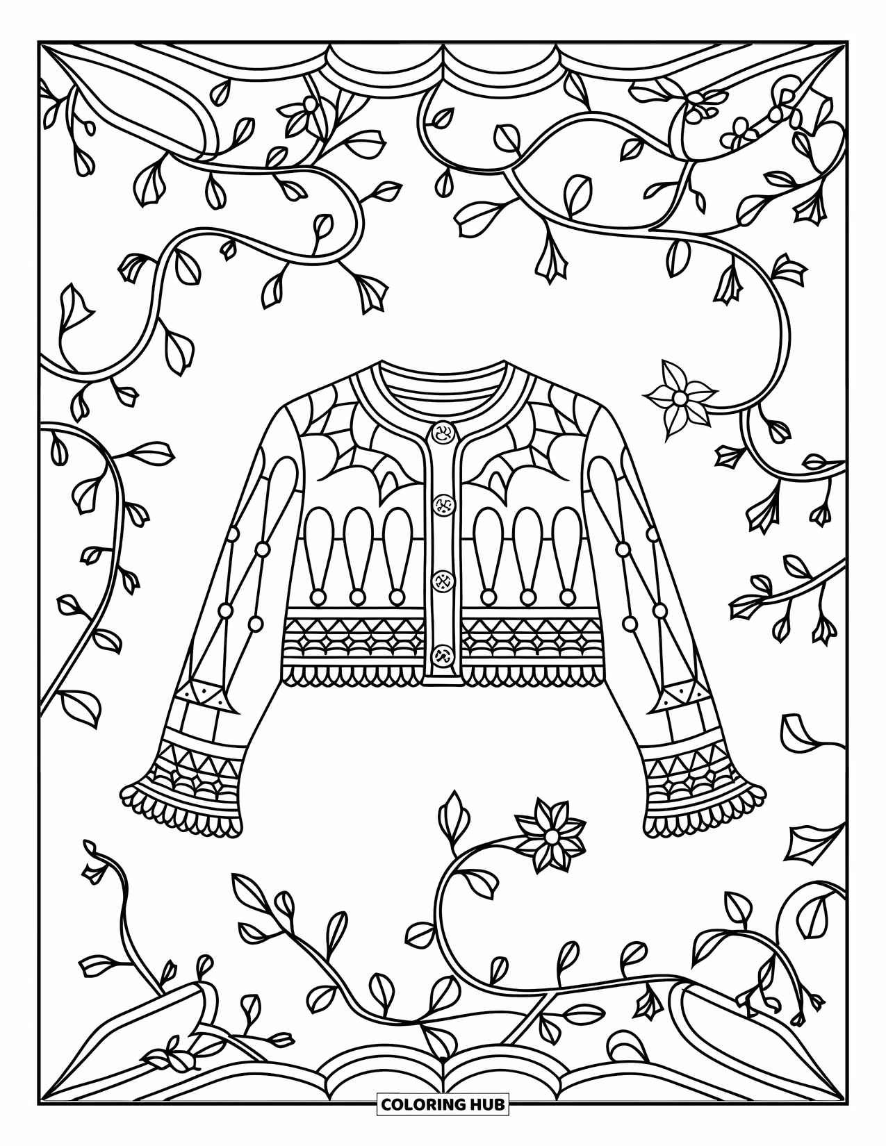 70+ Clothes Coloring Pages for Kids & Adults (Free Printable PDFs)