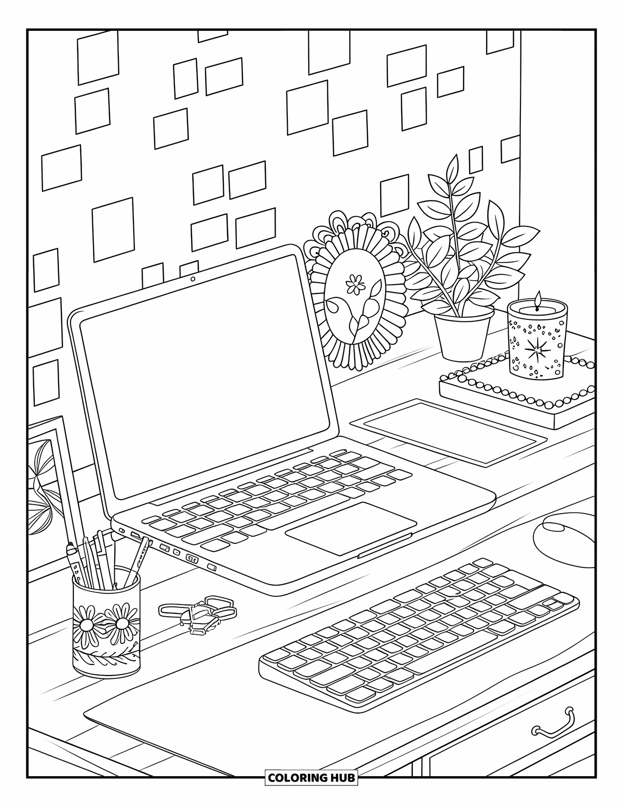 55+ Computer Coloring Pages for Kids & Adults (Free Printable PDFs)