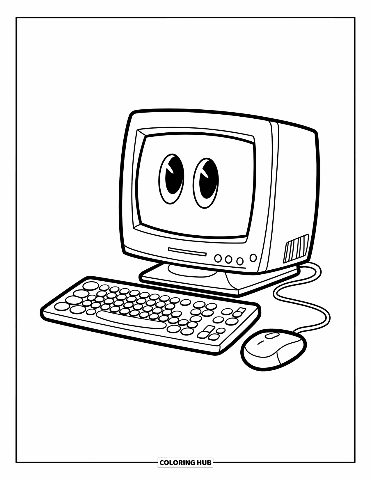 55+ Computer Coloring Pages for Kids & Adults (Free Printable PDFs)