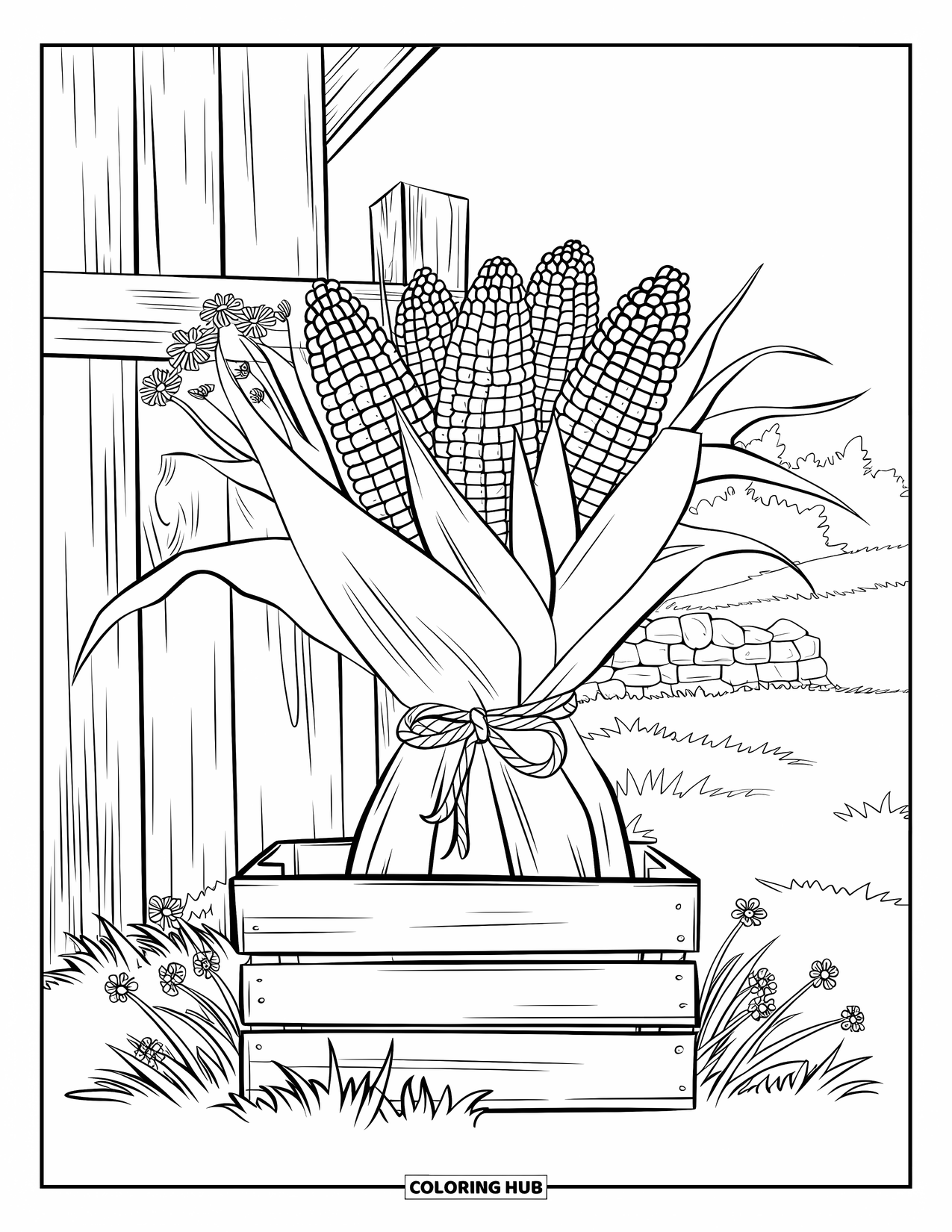 85+ Corn Coloring Pages for Kids & Adults (Free Printable PDFs)