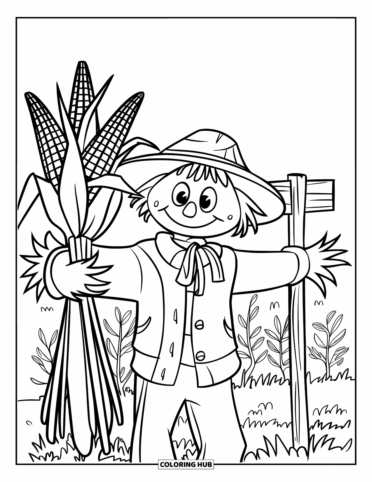 85+ Corn Coloring Pages for Kids & Adults (Free Printable PDFs)