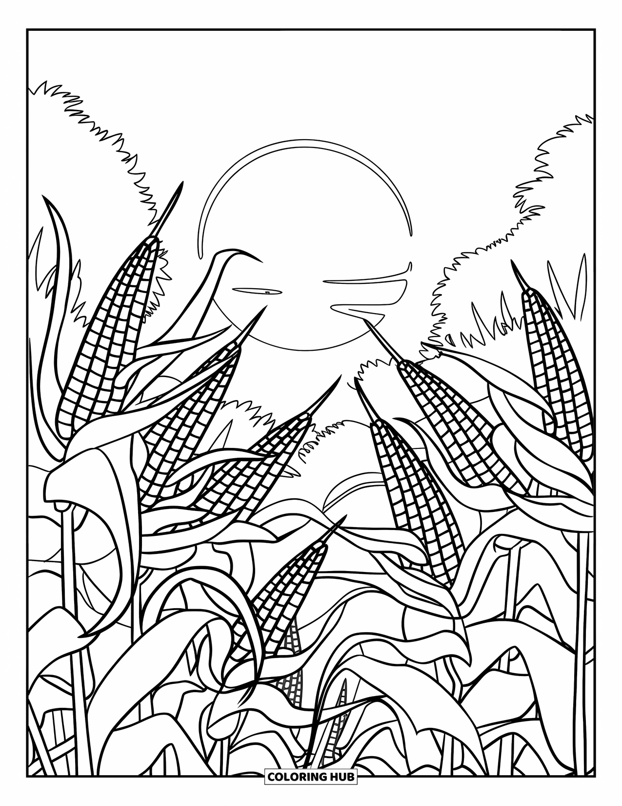 85+ Corn Coloring Pages for Kids & Adults (Free Printable PDFs)