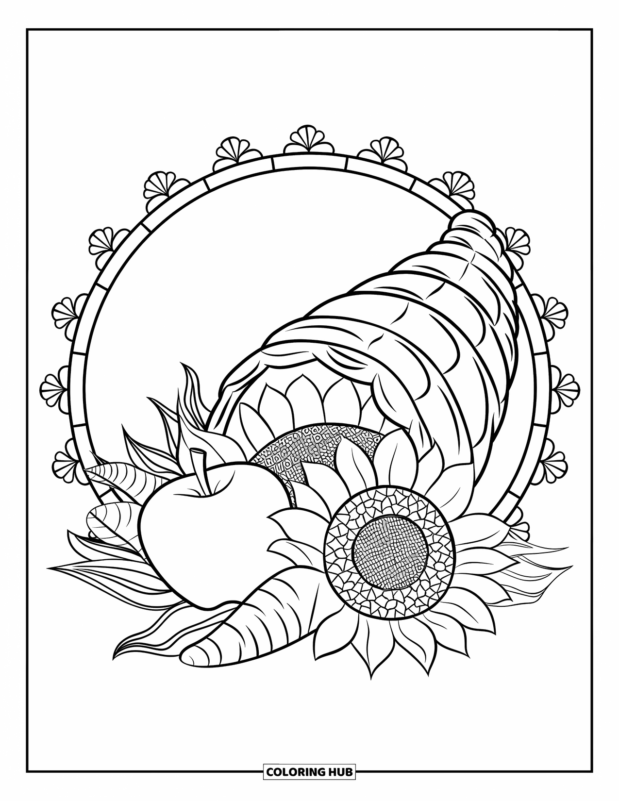 70+ Cornucopia Coloring Pages for Kids & Adults (Free Printable PDFs)