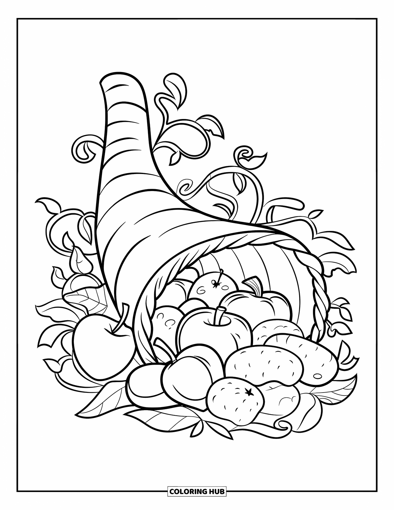 70+ Cornucopia Coloring Pages for Kids & Adults (Free Printable PDFs)