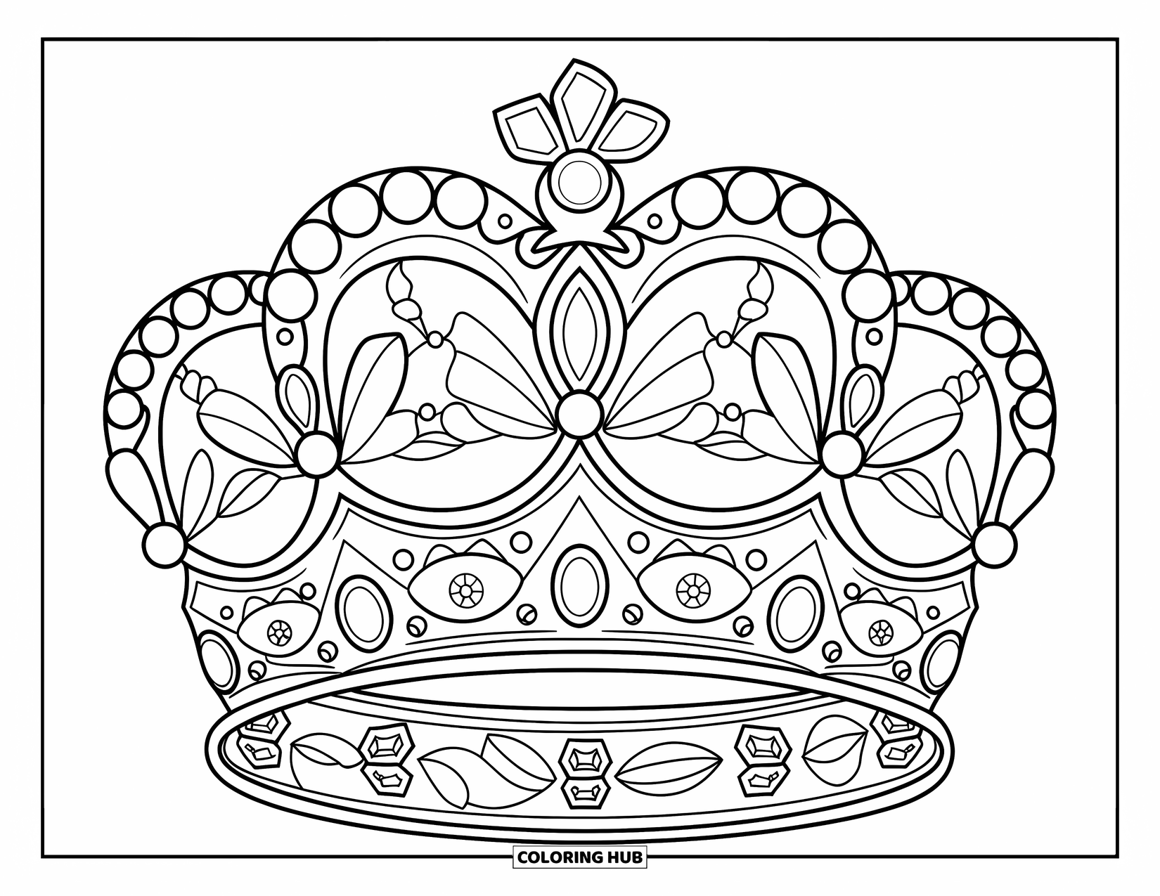 85+ Crown Coloring Pages for Kids & Adults (Free Printable PDFs)