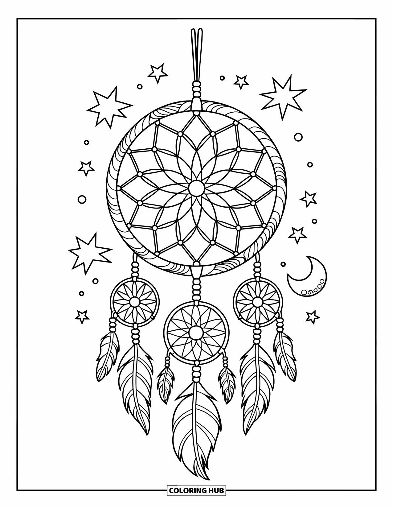 85+ Dreamcatcher Coloring Pages for Kids & Adults (Free Printable PDFs)