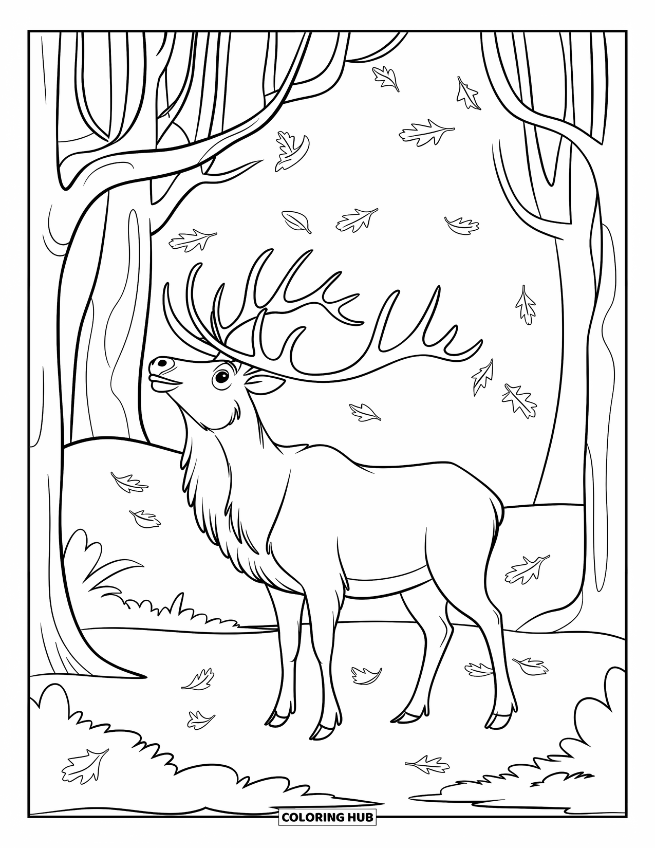 75+ Elk Coloring Pages for Kids & Adults (Free Printable PDFs)