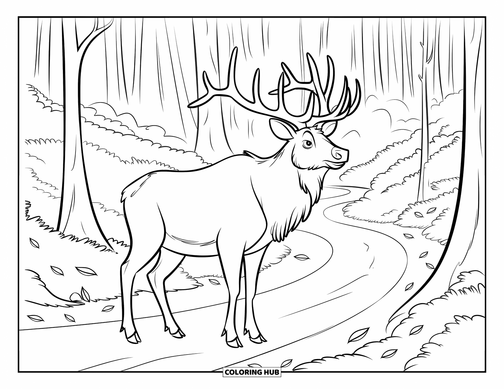 75+ Elk Coloring Pages for Kids & Adults (Free Printable PDFs)