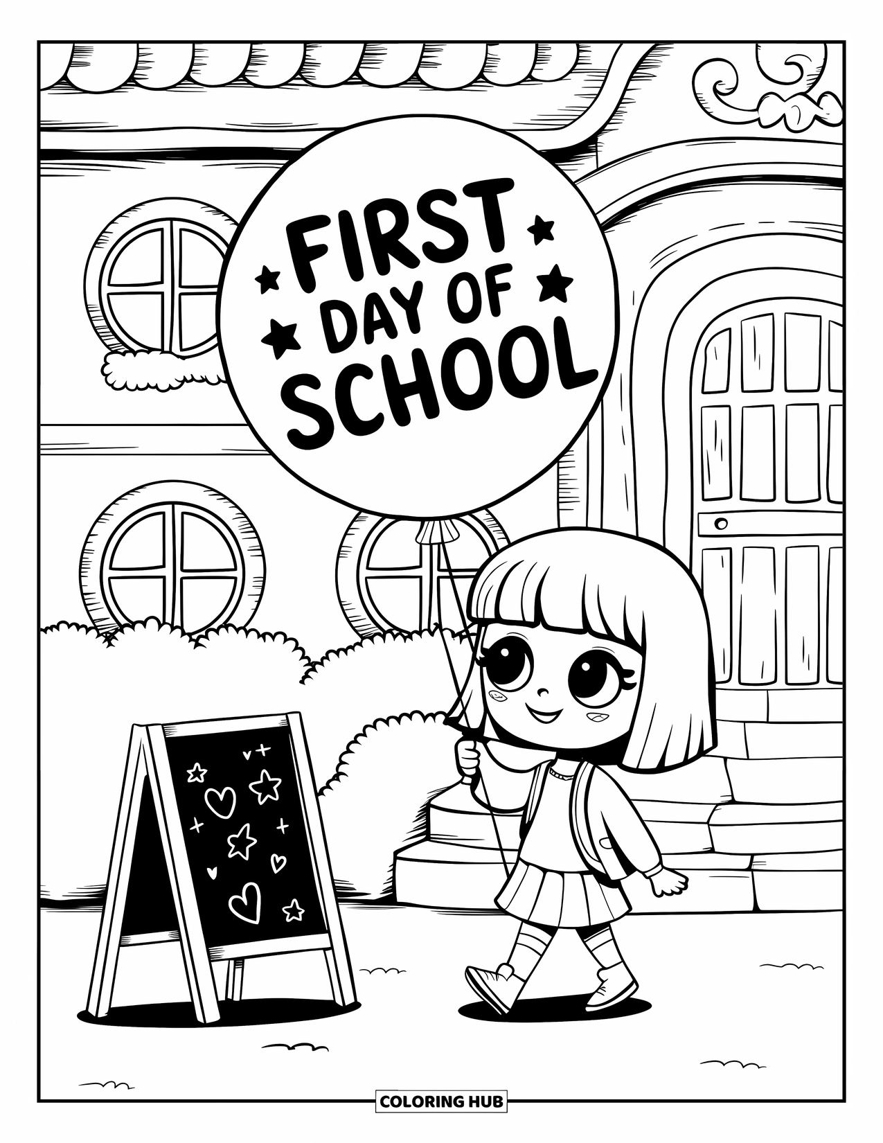 90+ First Day Of School Coloring Pages for Kids & Adults (Free ...