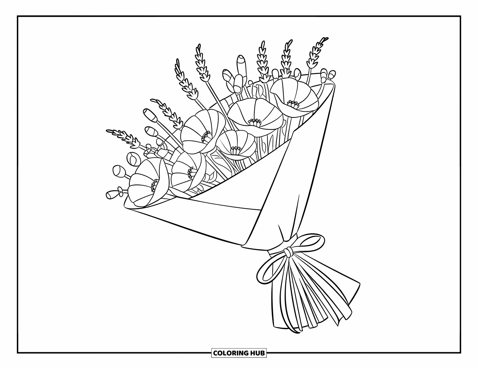 85+ Flower Bouquet Coloring Pages for Kids & Adults (Free Printable PDFs)