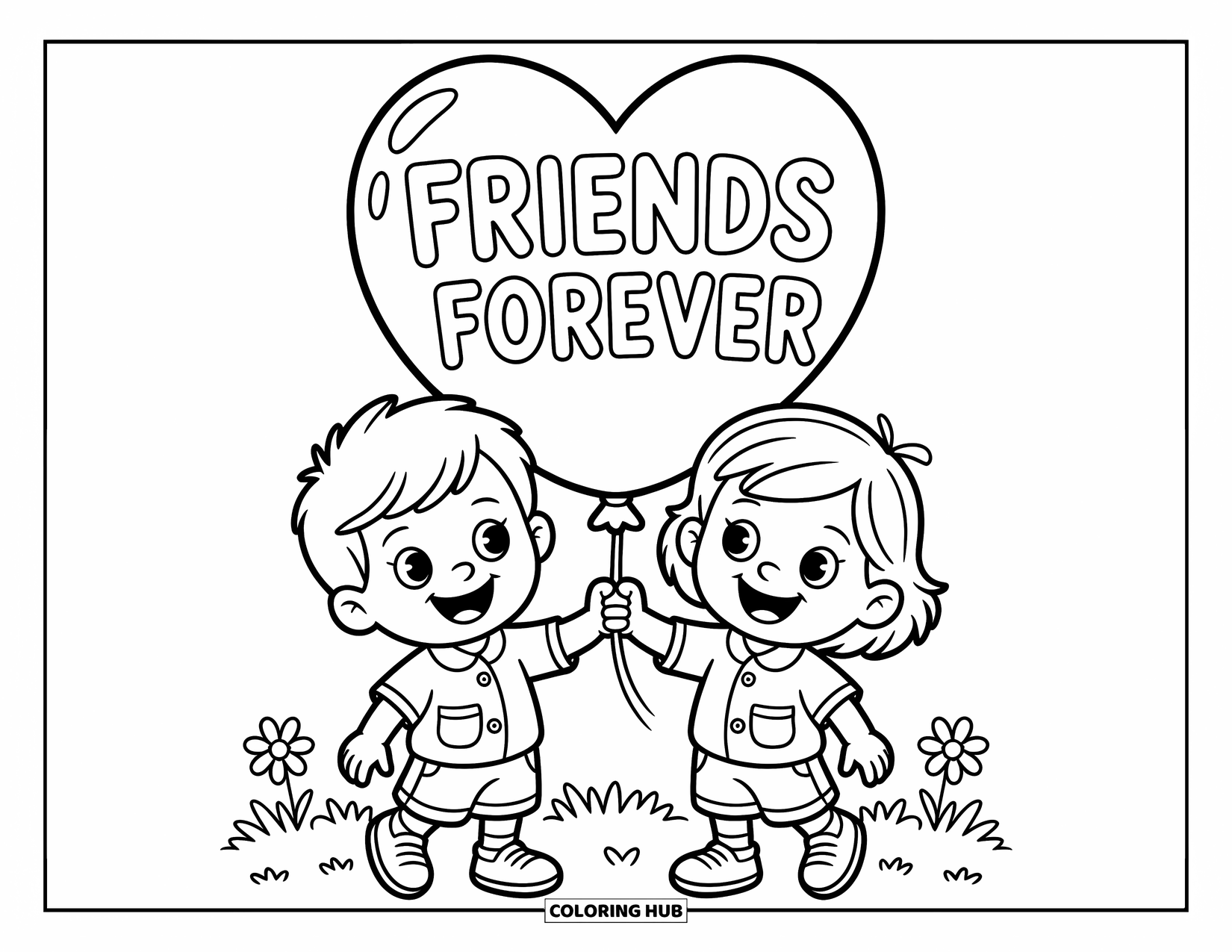 125+ Friendship Coloring Pages for Kids & Adults (Free Printable PDFs)