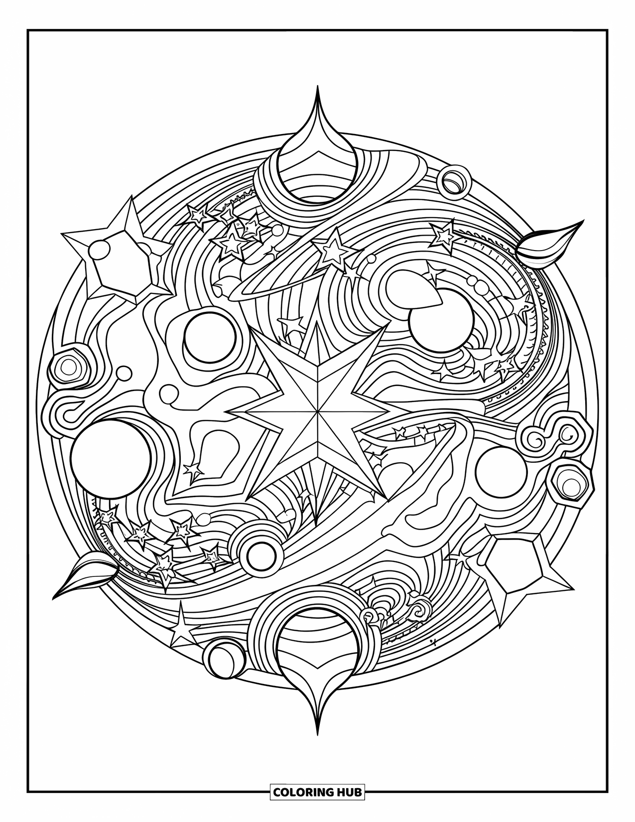 95+ Galaxy Coloring Pages for Kids & Adults (Free Printable PDFs)