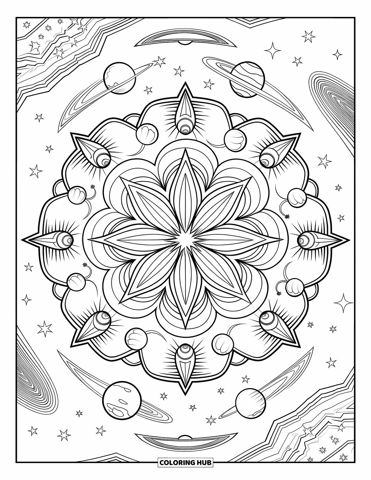 95+ Galaxy Coloring Pages for Kids & Adults (Free Printable PDFs)