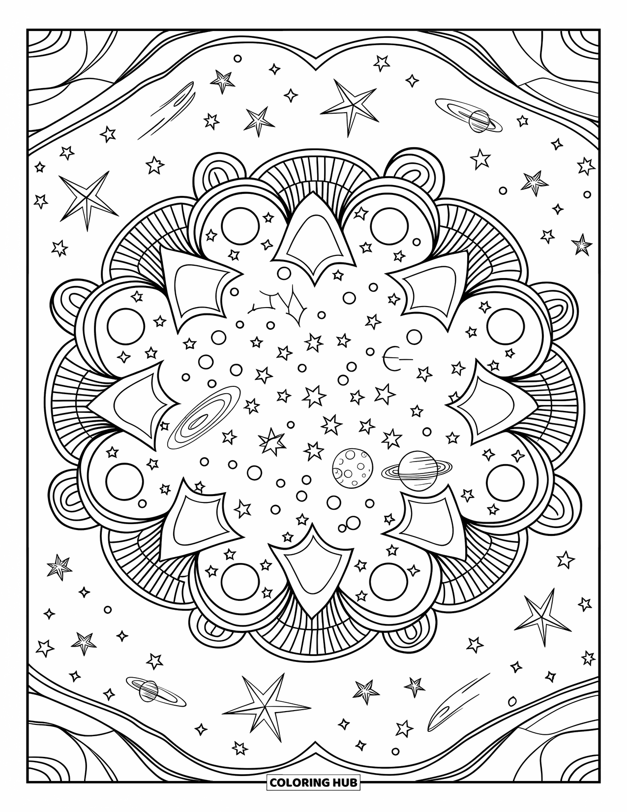 95+ Galaxy Coloring Pages for Kids & Adults (Free Printable PDFs)