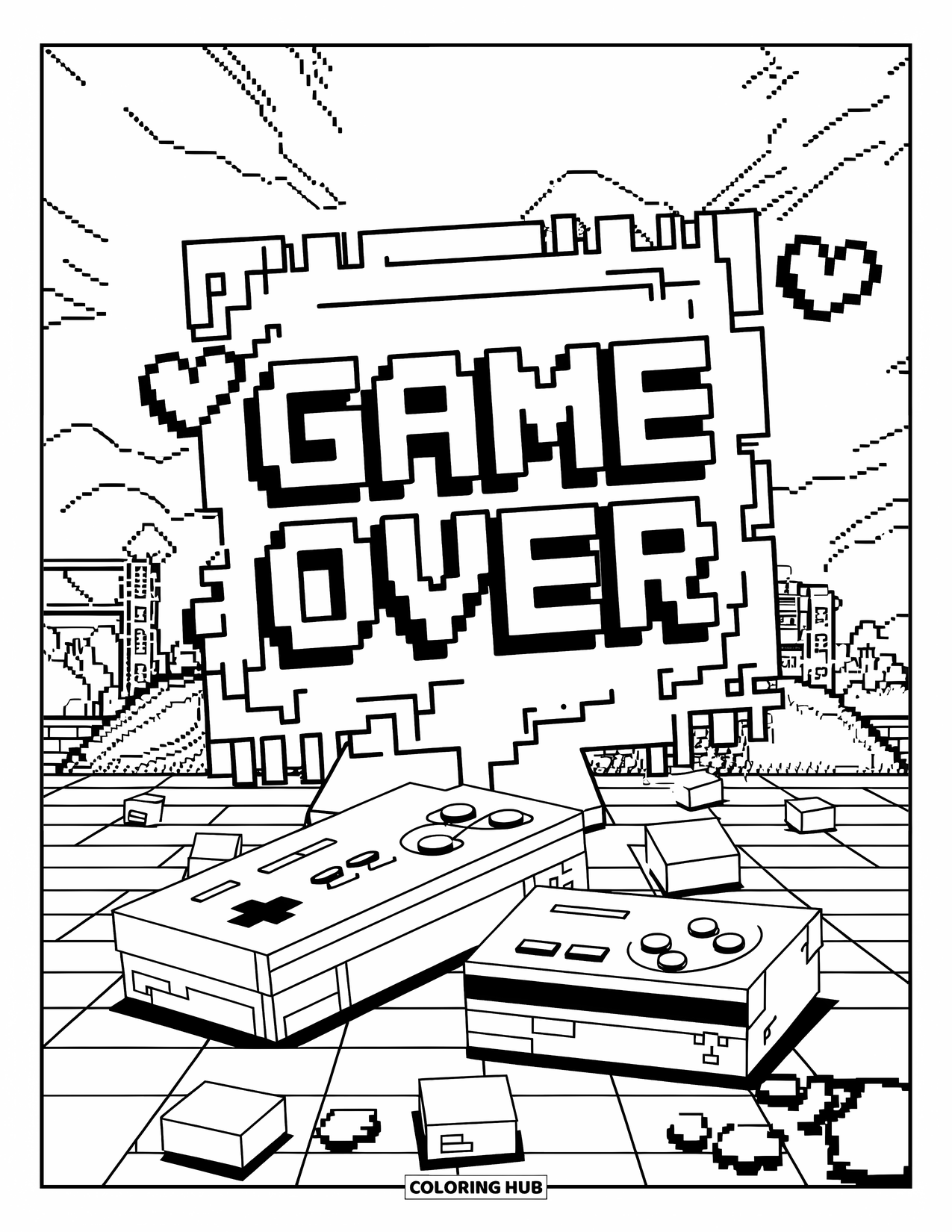 110+ Gaming Coloring Pages for Kids & Adults (Free Printable PDFs)