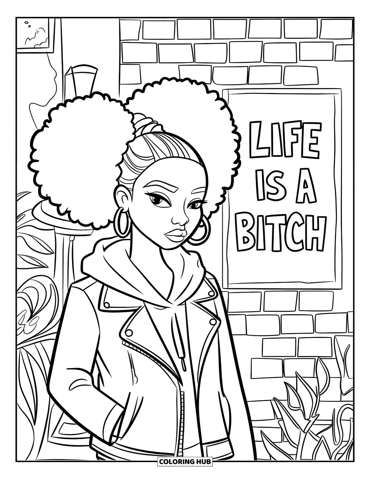 75+ Gangsta Black Girl Coloring Pages for Kids & Adults (Free Printable ...